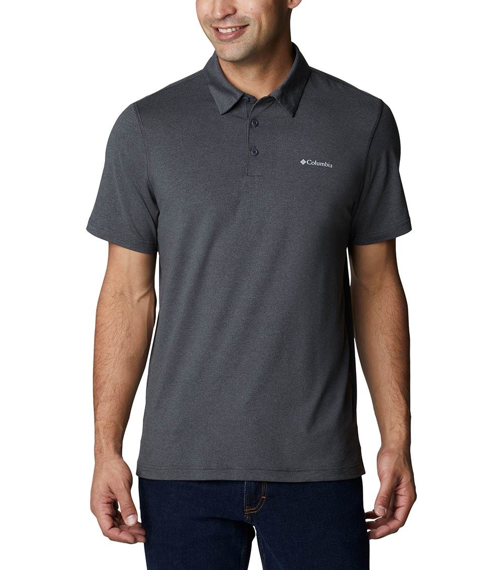 Columbia Mens Tech Trail Polo Shark Heather